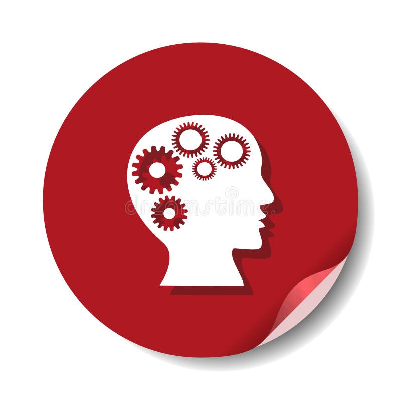 Human Head Label, Illustration Stock Illustration - Illustration of ...