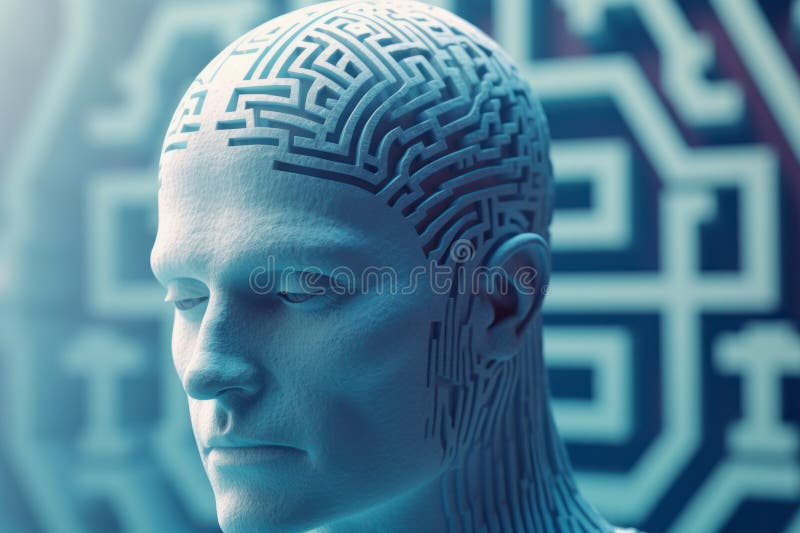 Human Head in Labyrinth, Symbolizing Doubts, Psychology, Psychotherapy ...