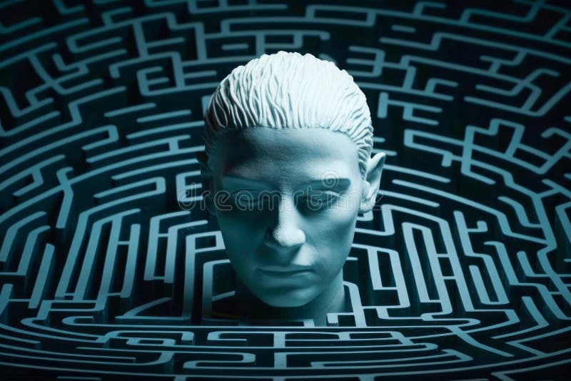 Human Head in Labyrinth, Symbolizing Doubts, Psychology, Psychotherapy ...