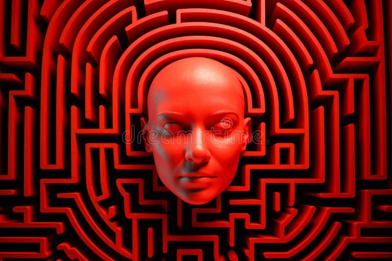 Human Head in Labyrinth, Symbolizing Doubts, Psychology, Psychotherapy ...