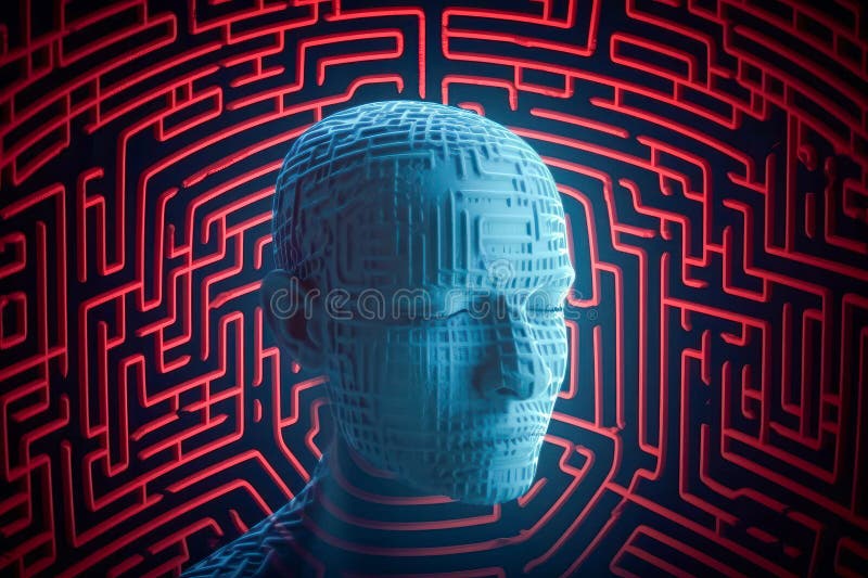 Human Head in Labyrinth, Symbolizing Doubts, Psychology, Psychotherapy ...