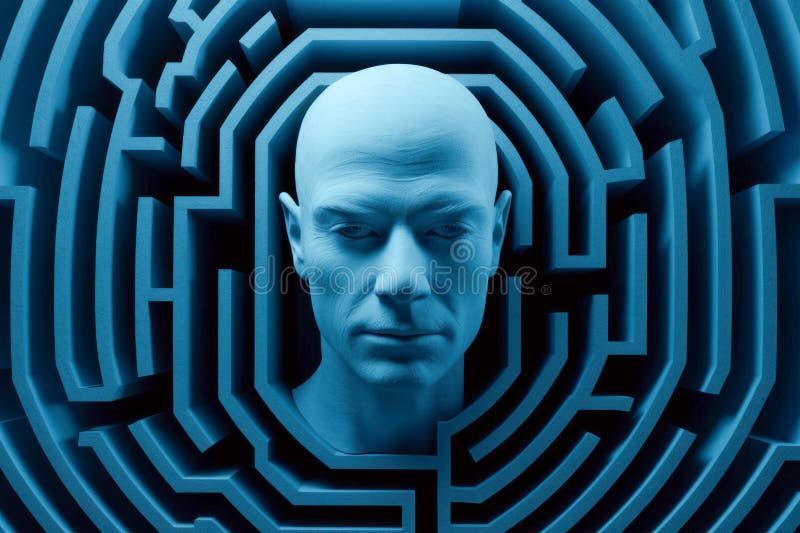Human Head in Labyrinth, Symbolizing Doubts, Psychology, Psychotherapy ...