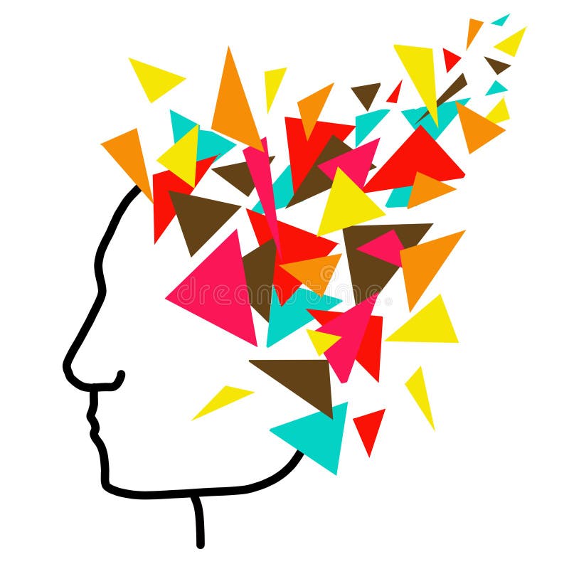 Human Head Line Art with Triangles Stock Illustration - Illustration of ...