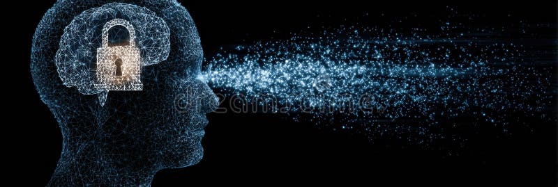 Conceptual Representation of a Human Head with a Lock in the Brain ...