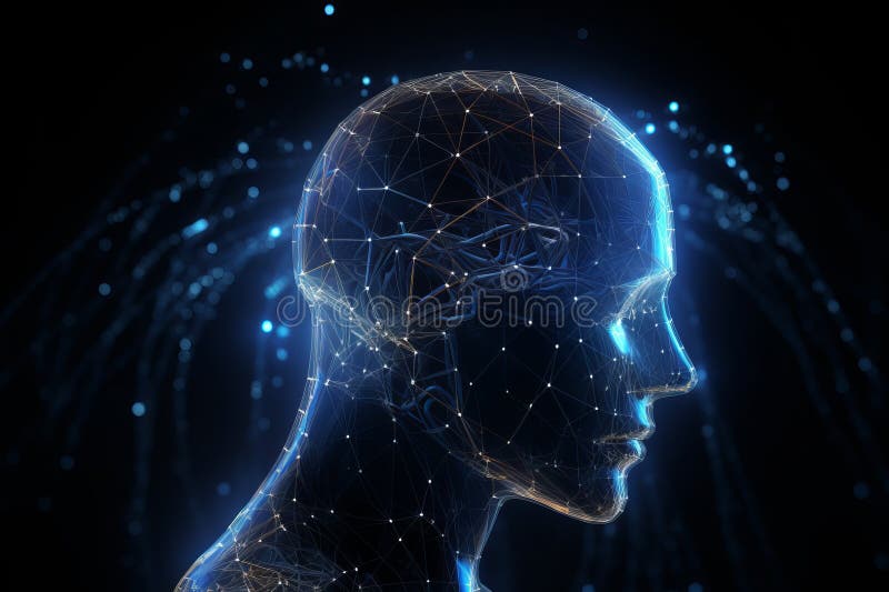 Human Head with a Luminous Brain Network Consciousnes from Generative ...