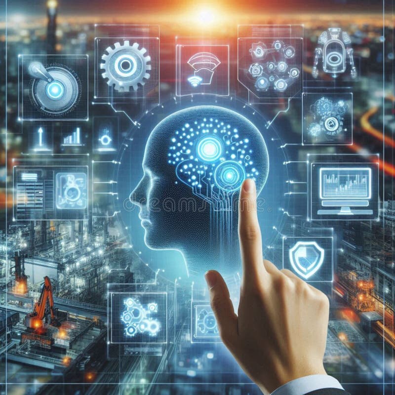 Human Head with a Luminous Brain Network. Digital Brain, Analysis ...