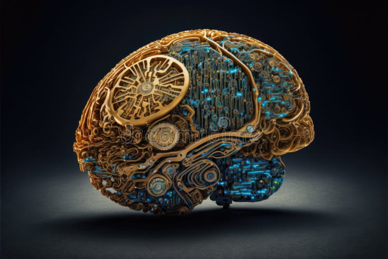 Human Head Made of Cogs and Circuits, Concept Image for Artifical ...