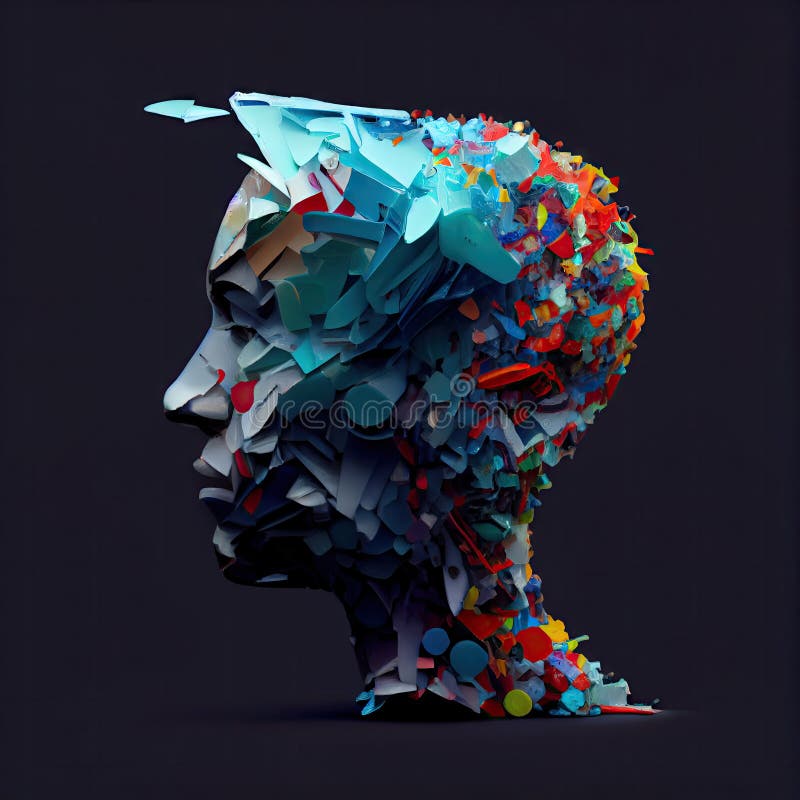 A Human Head Made of Plastic Garbage, Ecology Concept, Abstract ...