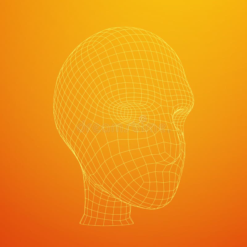 Human head medical scan stock vector. Illustration of futuristic ...