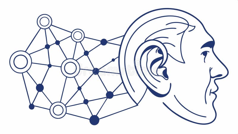 Human Head Network, Connected Mind and Ideas Vector Design Generative ...