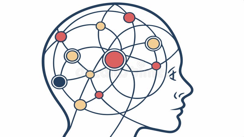 Head with Network Connections, Mind and Technology Vector Design ...
