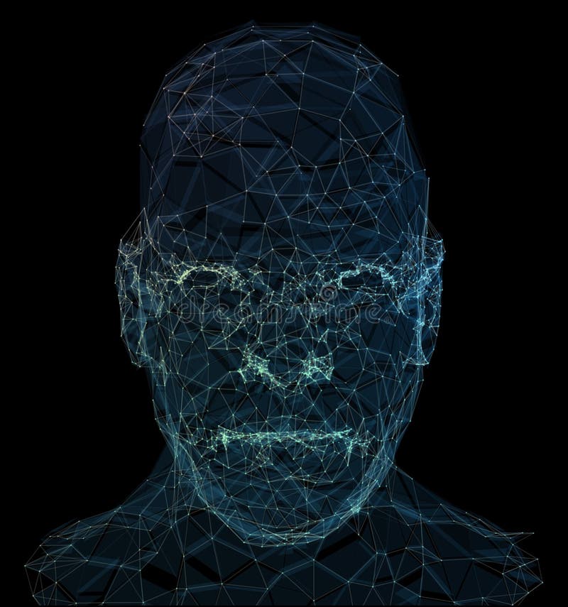 Human Head Network Line Abstract Background. 3d Illustration. Stock ...