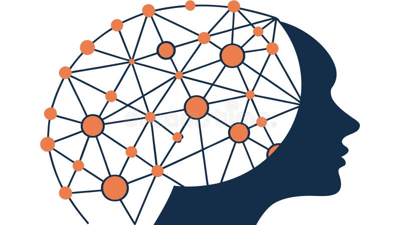 Human Head with Neural Network, AI and Cognition, Vector Design ...