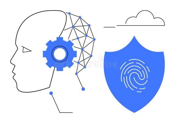 AI-Powered Technology and Data Security Concept Featuring Neural ...