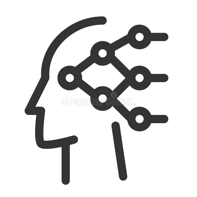 Human Head with Neural Network Inside. Artificial Intelligence Stock ...