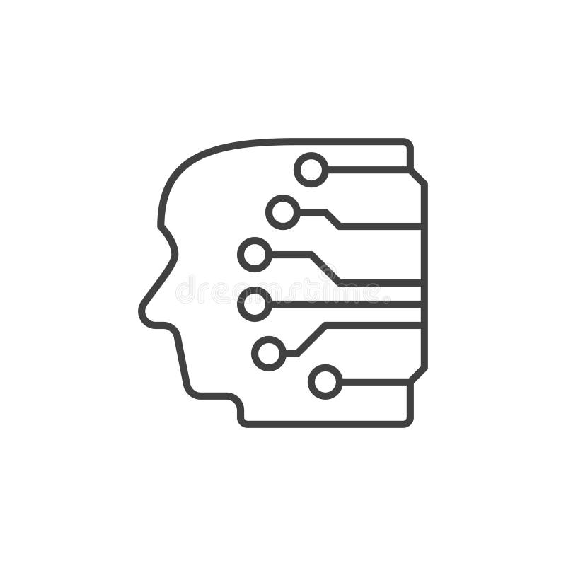 Human Head with Neural Network Vector Concept Linear Icon or Symbol ... Human Head with Neural Network Vector Concept Linear Icon or Symbol ...