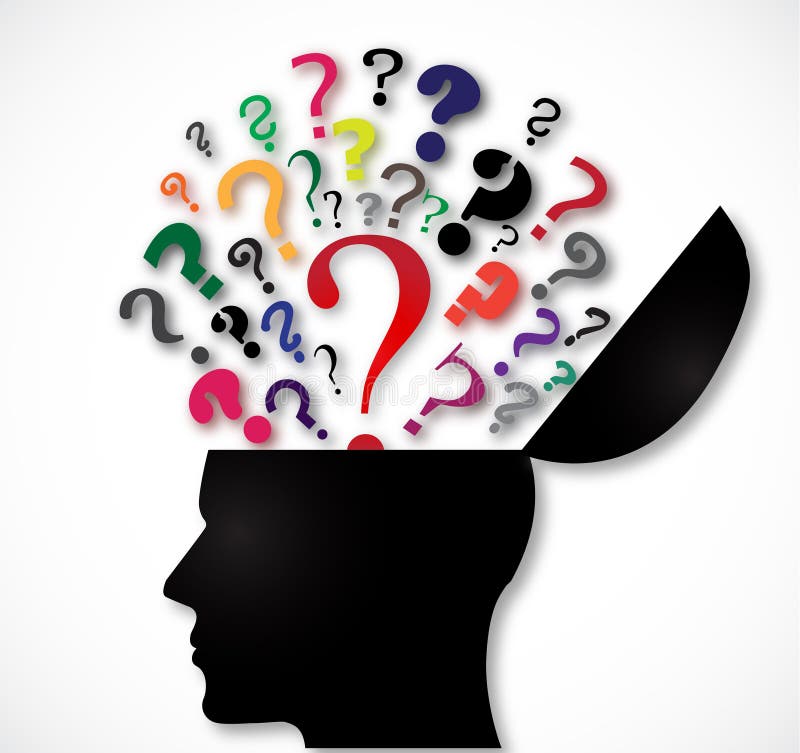 Human Head Open With Color Question Marks Royalty Free Stock Photo ...
