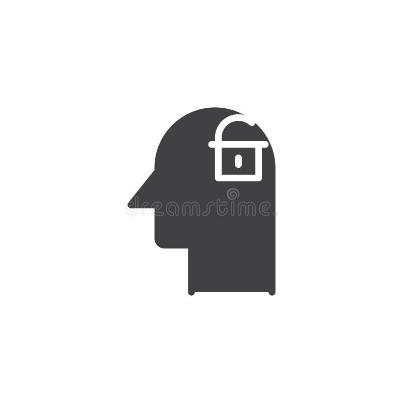 Human Head with Open Lock Inside Vector Icon Stock Vector ...