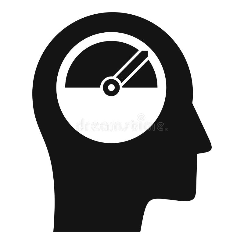 Human Head with Performance Meter Concept Icon Stock Illustration ...