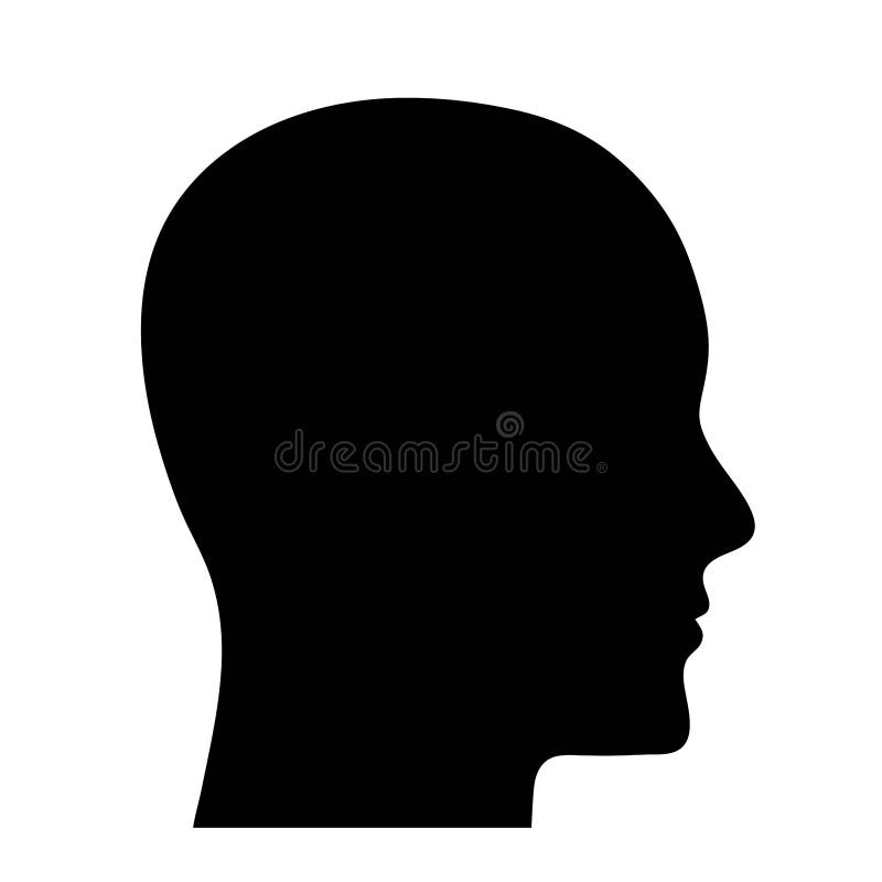 Human Head Profile Black Shadow Silhouette Vector Illustration Isolated ...