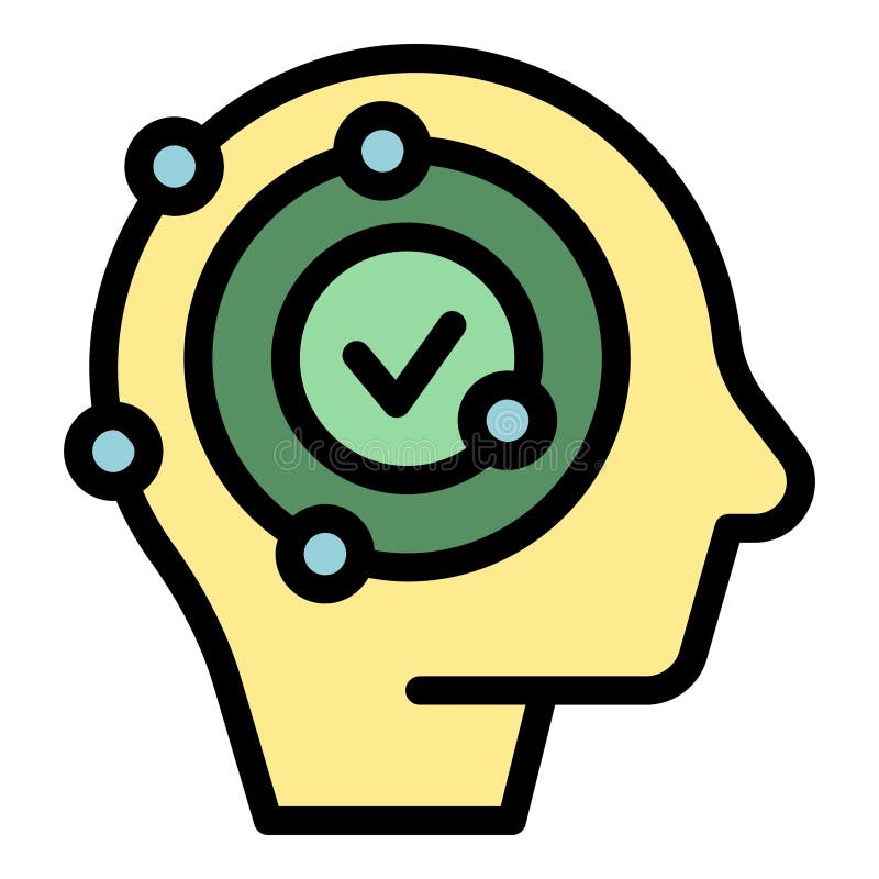 Human Head Profile Showing Check Mark Validating Thoughts Stock ...