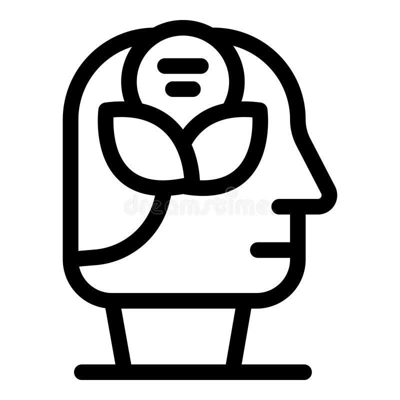 Human Head Profile with Growing Plant Showing Positive Thinking Stock ...