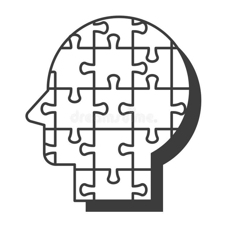 Human Head Profile and Puzzle. Mental Health, Brain Problems Stock ...
