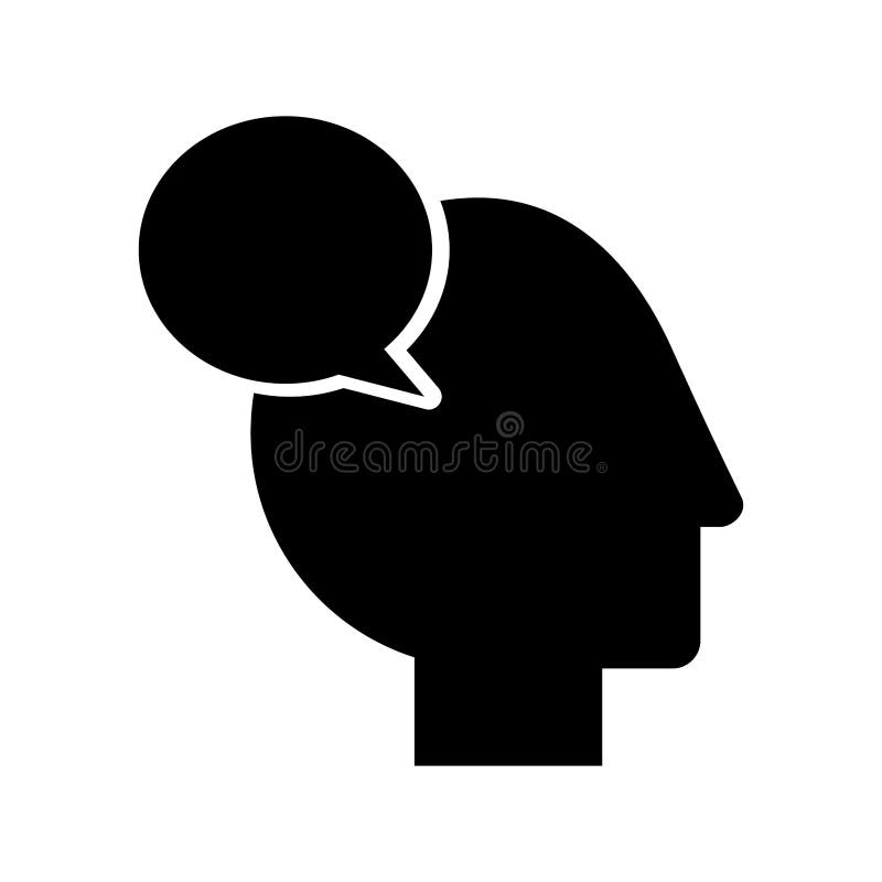 Human Head Profile with Speech Bubble Stock Vector - Illustration of ...