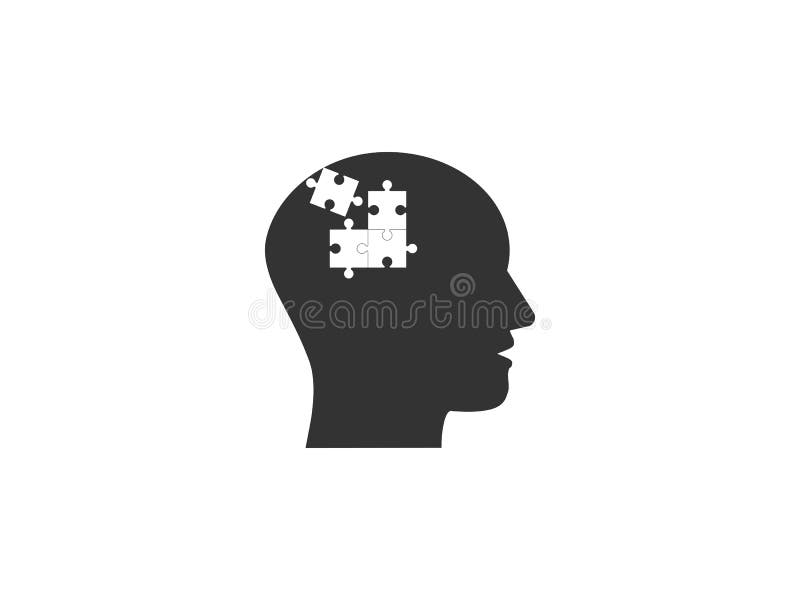 Human Head, Puzzle Icon. Vector Illustration, Flat Design Stock ...