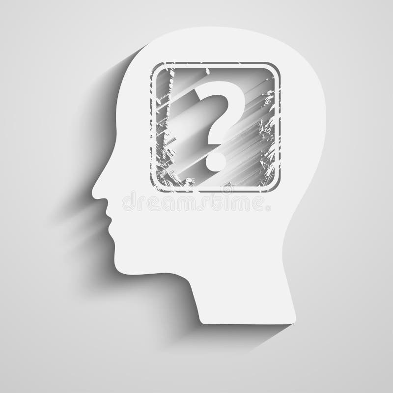 Human Head with Question Mark Tag Stock Vector - Illustration of ...