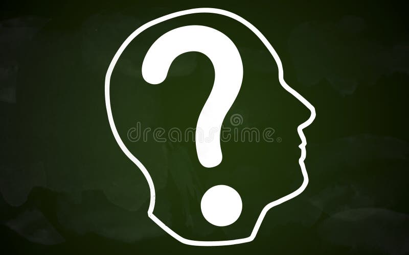 Human Head with Question Mark Stock Illustration - Illustration of ...