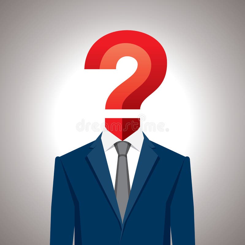 Human Head with Question Mark Symbol. Stock Vector - Illustration of ...