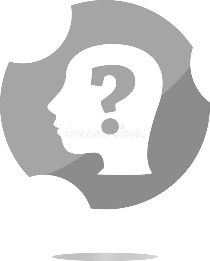 Human Head with Question Mark Symbol, Web Icon Stock Illustration ...