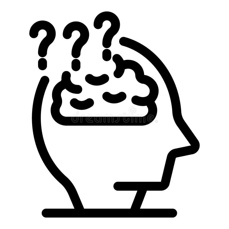 Human Head with Question Marks Thinking about Solving Problems Icon ...