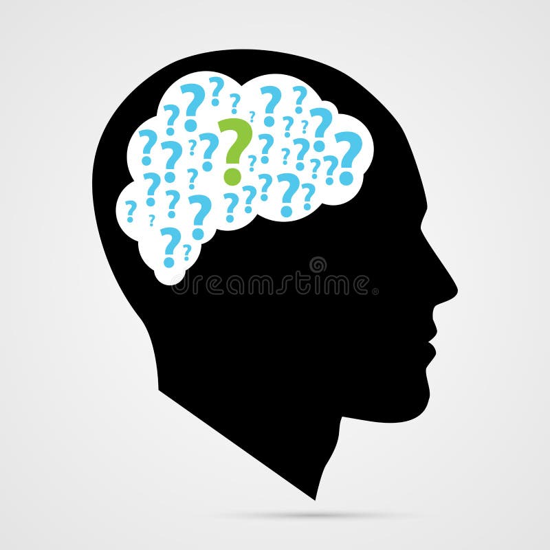 Human Head with Question Marks. Vector Illustration Stock Vector ...