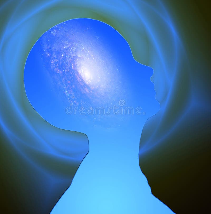 Human Head Radiates Light stock illustration. Illustration of concept ...