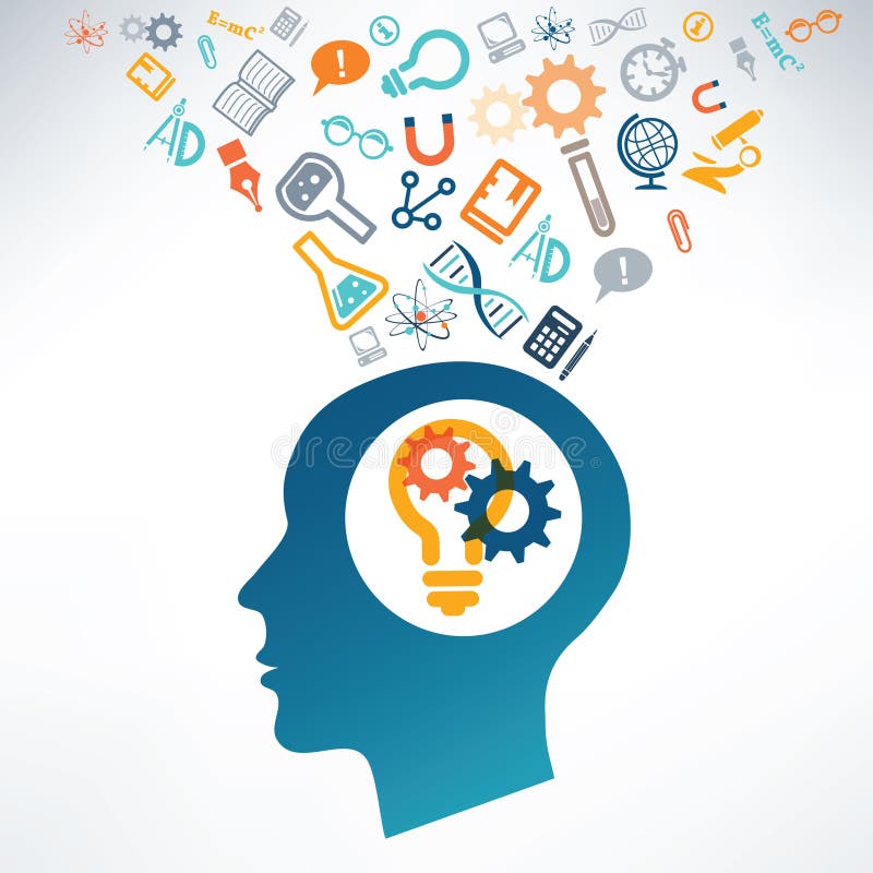 Human Head and Science Icons. Stock Vector - Illustration of modern ...