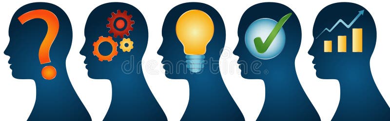 Problem Thinking Inspiration Idea and Success. Isolated Human Head ...