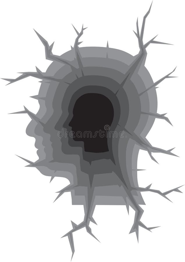 Human Head Shape As a Earth Crack Stock Vector - Illustration of fail ...