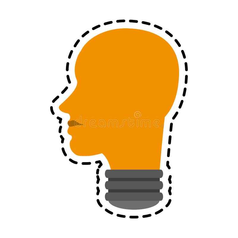 Human Head Shape Lightbulb Idea Icon Image Stock Illustration ...