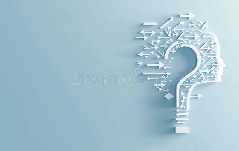Human Head Shaped As a Question Mark with Arrows Representing Confusion ...