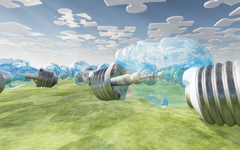 Human Head Shaped Light Bulbs Stock Illustration - Illustration of ...