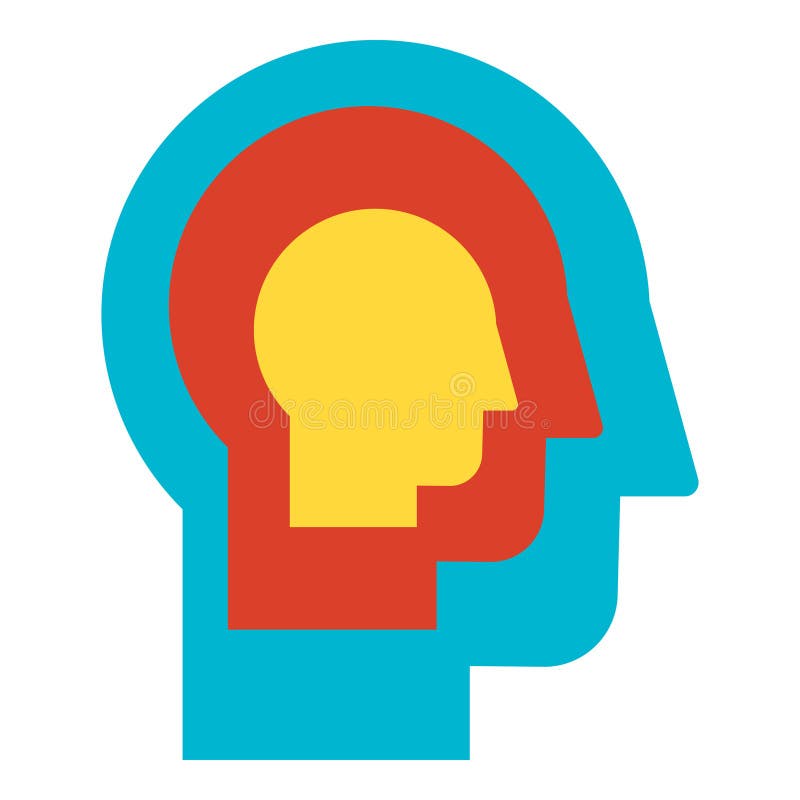 Human Head Side View Business Process Flat Icon Stock Vector ...