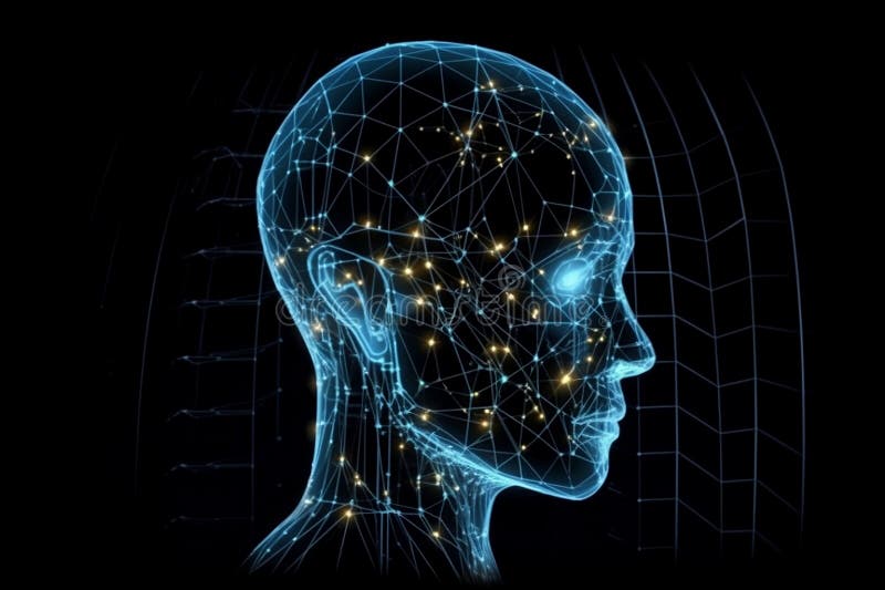 Human Head Silhouette with Alpha. Generative AI. Stock Illustration ...