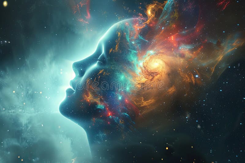 The Whole Universe in Human S Mind. Stock Photo - Image of perception ...