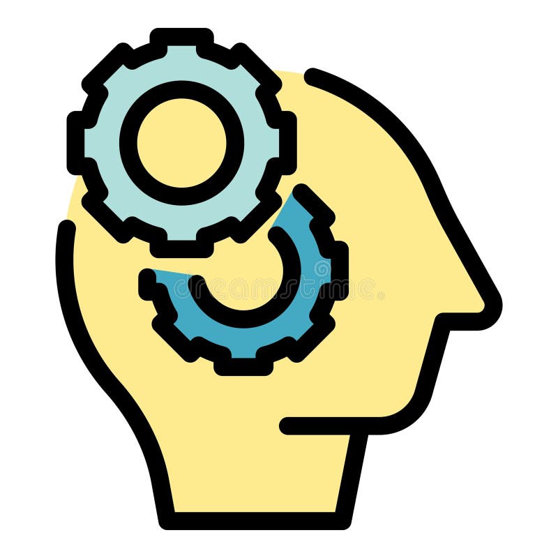 Human Head Silhouette with Gears Working Inside Representing Critical ...