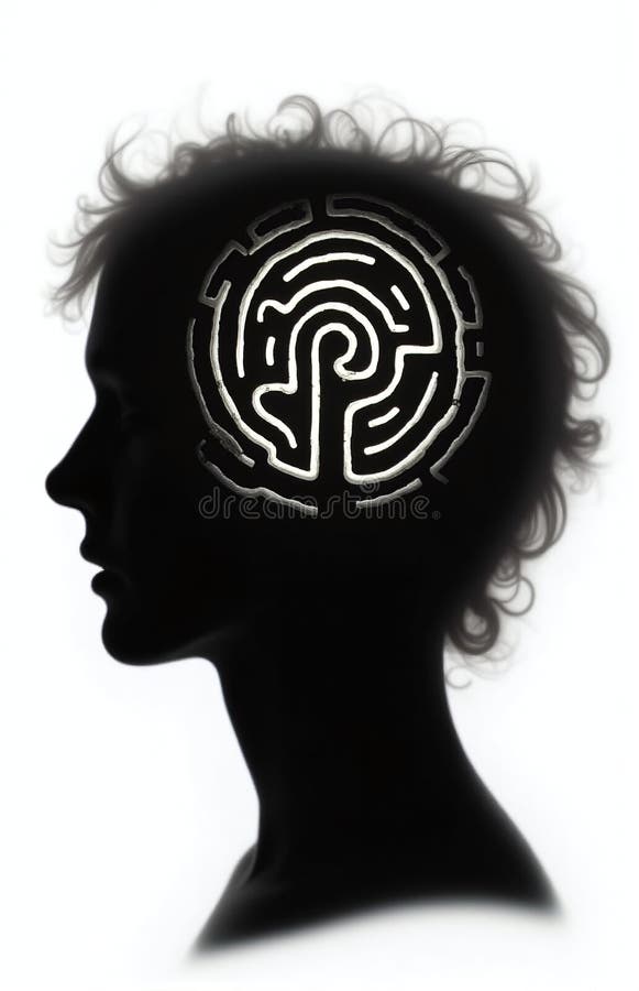 A Human Head Silhouette with a Labyrinth Inside, Illustrating the ... A Human Head Silhouette with a Labyrinth Inside, Illustrating the ...
