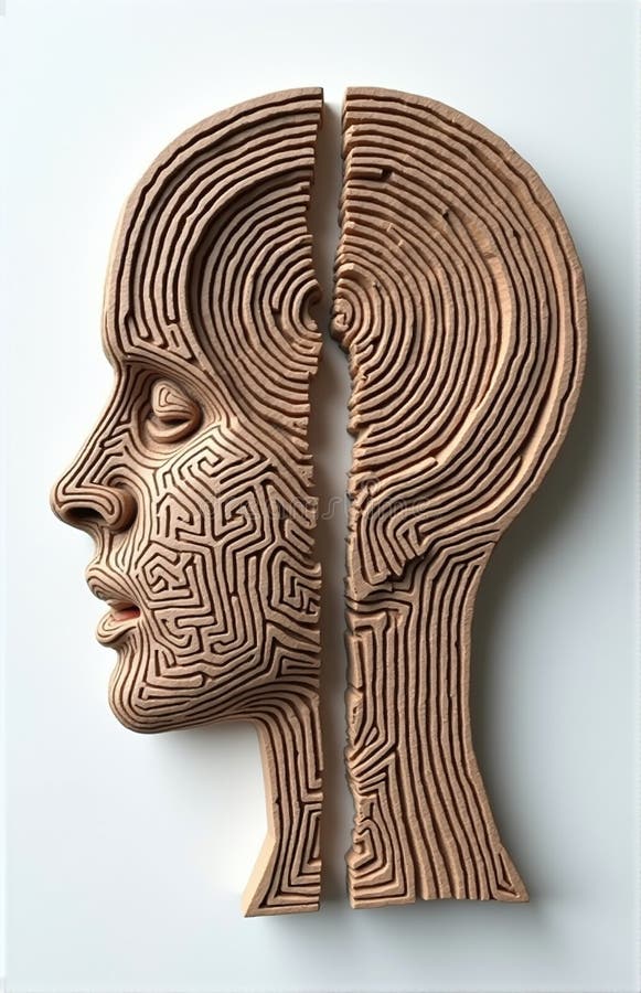 A Human Head Silhouette with a Labyrinth Inside, Illustrating the ...
