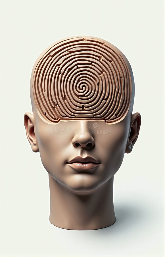 A Human Head Silhouette with a Labyrinth Inside, Illustrating the ...