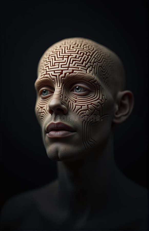 A Human Head Silhouette with a Labyrinth Inside, Illustrating the ...